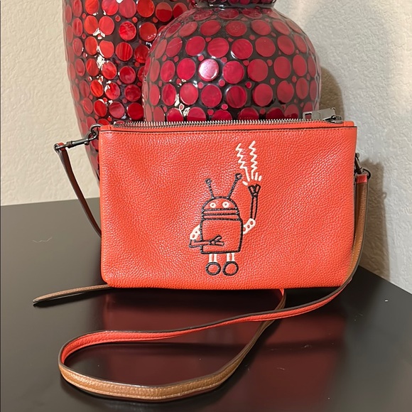Coach | Bags | Coach X Keith Haring Robot Pebbled Leather Lyla ...